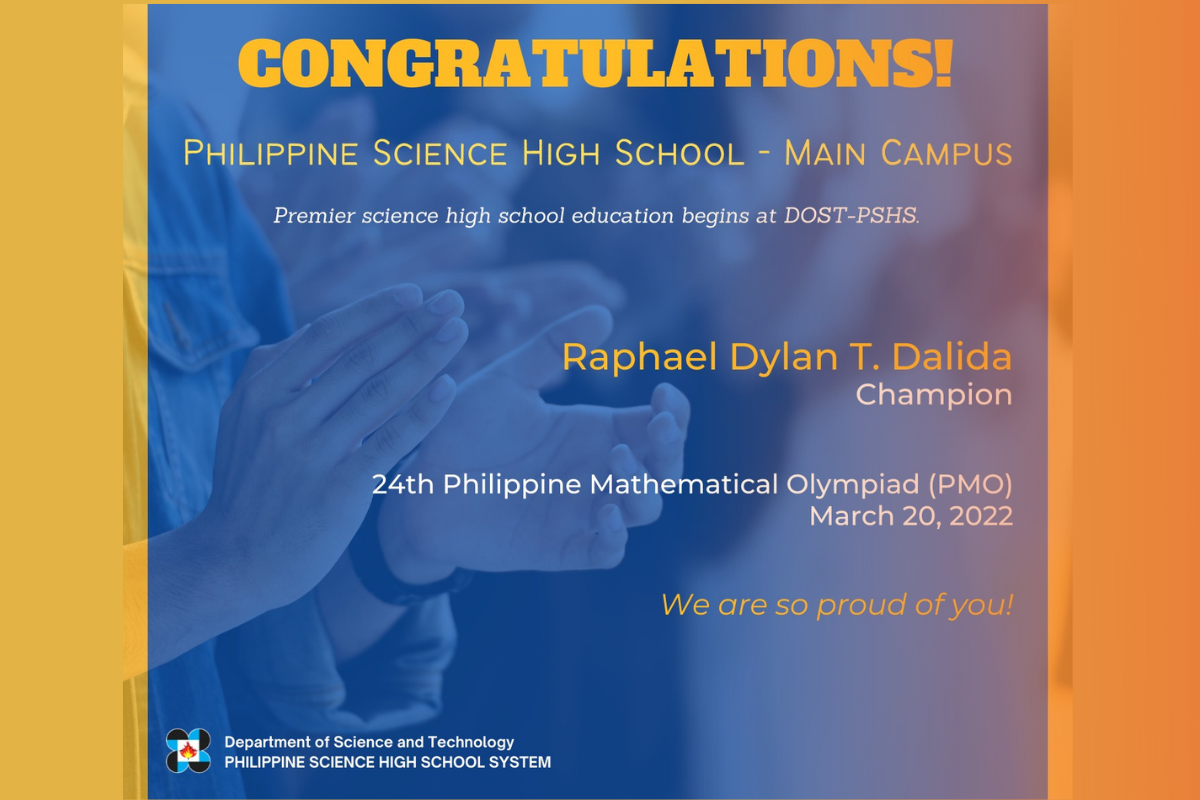 PISAY STUDENT ACHIEVES PERFECT SCORE IN NAT’L MATH OLYMPIAD - The POST
